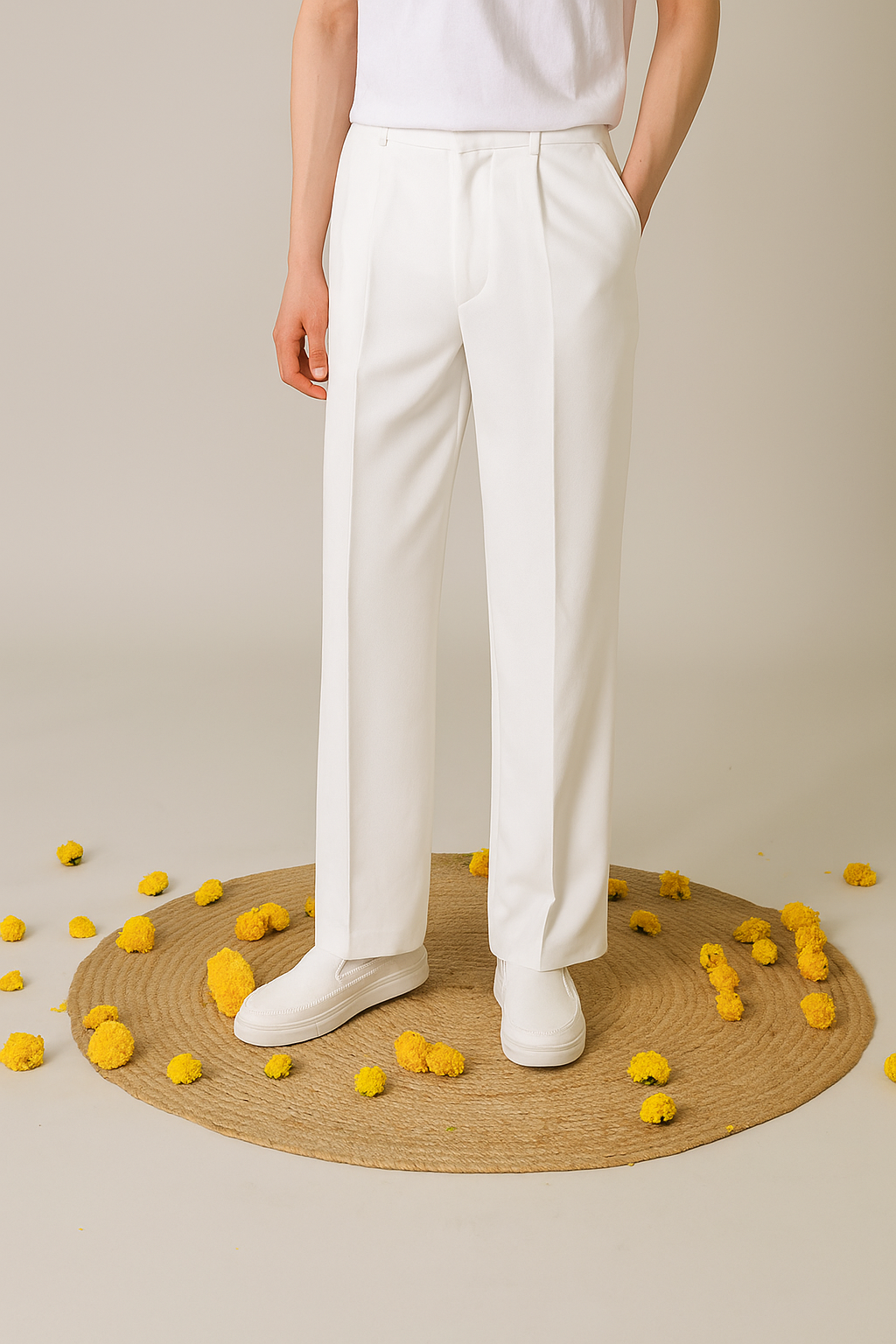 WHITE BELL BOTTOM PAJAMA FOR MEN – shriimant